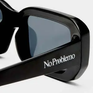 Le Specs Blackpool Rectangle Frame Sunglasses - Black