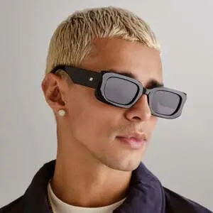Le Specs Rippled Rebel Rectangle Sunglasses