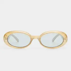Le Specs Work It! Oval Sunglasses - Champagne Pearl