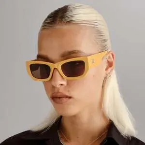 Le Specs Beachcomber Square Frame Sunglasses - Wheat