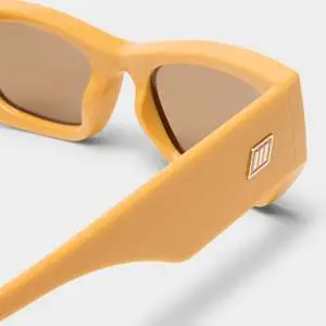 Le Specs Beachcomber Square Frame Sunglasses - Wheat