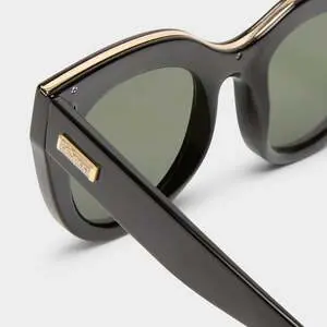 Le Specs Air Heart Cat Eye Sunglasses - Black Gold