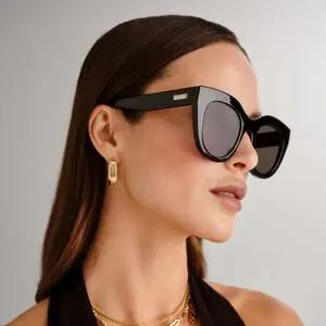 Le Specs Air Heart Cat Eye Sunglasses - Black Gold