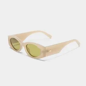 Le Specs Mermaiden Oval Sunglasses - Oatmeal