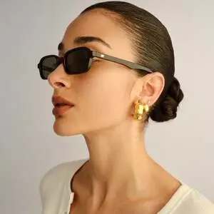 Le Specs Pilferer Rectangle Sunglasses - Black