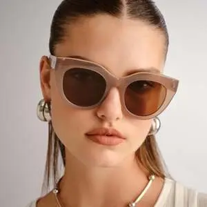 Le Specs Air Heart Sunglasses - Tan