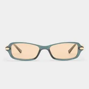 Le Specs Bamboozler Rectangle Sunglasses - Dark Teal