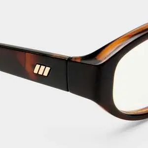Le Specs Don't Cha Blue Light Oval Sunglasses - Tort