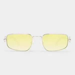 Le Specs Metagalactic Rectangle Sunglasses - Silver