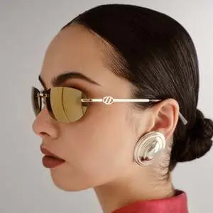 Le Specs Slinky Rimless Sunglasses