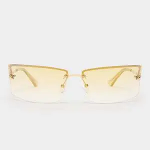 Le Specs Alien Rectangle Sunglasses - Gold
