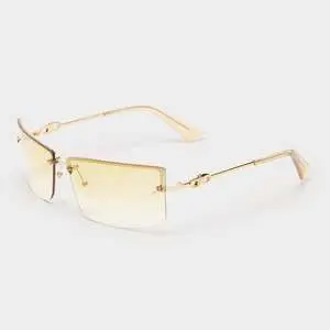 Le Specs Alien Rectangle Sunglasses - Gold
