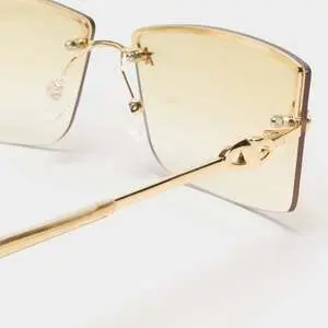 Le Specs Alien Rectangle Sunglasses - Gold