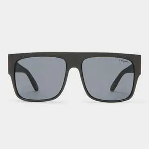 Le Specs Bravado Rectangle Sunglasses - Matte Black