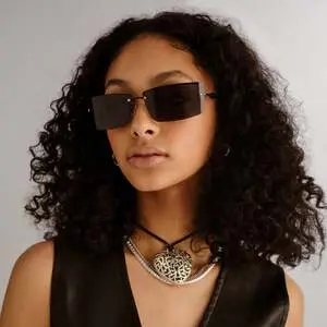 Le Specs Rectangle Sunglasses - Black
