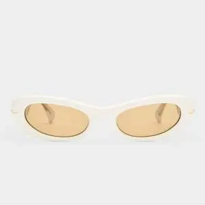 Le Specs Numero Uno Oval Sunglasses - Ivory