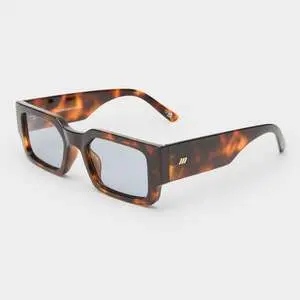 Le Specs Contemplation Rectangle Sunglasses - Super Dark Tort
