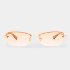 Le Specs Enigmatic Gold Vintage Tort Sunglasses
