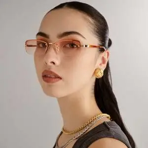 Le Specs Enigmatic Gold Vintage Tort Sunglasses