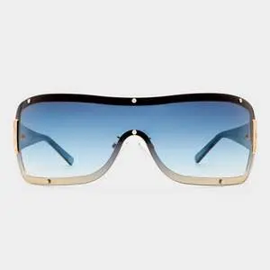 Le Specs Veiled Sunglasses - Bright Gold And Midnight Blue