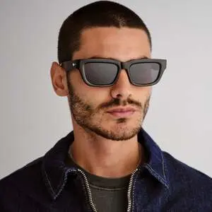 Le Specs Rectangle Frame Sunglasses - Black