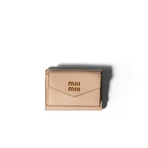 Miu Miu Small Leather Wallet - Cord/cognac