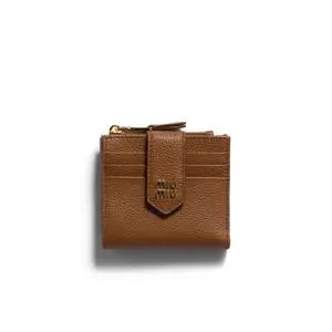Miu Miu Small Leather Wallet - Cognac