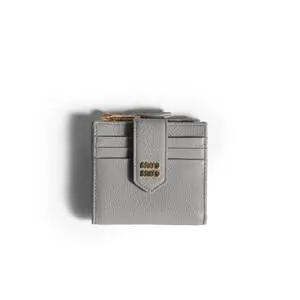 Miu Miu Small Leather Wallet - Pearl Gray