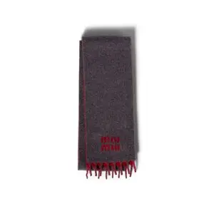 Miu Miu Cashmere Scarf - Grey/red