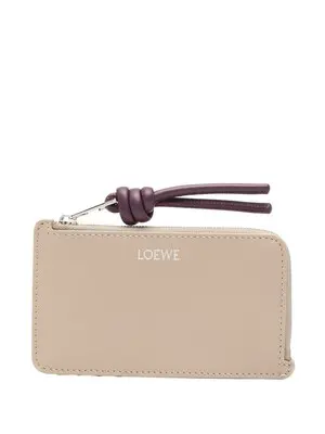 Loewe Knot Leather Card Case - Beige