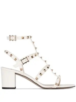 Valentino Garavani Rockstud Leather Sandals - White