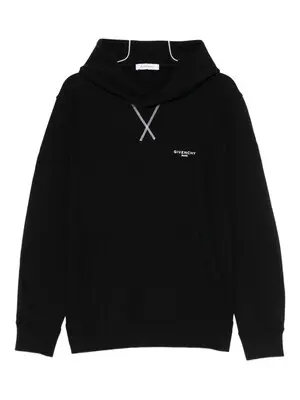 Givenchy Logo Cotton Hoodie - Black