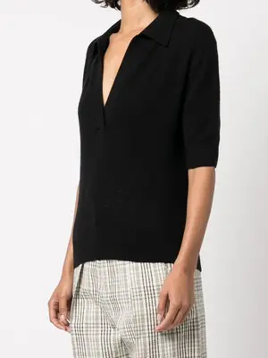 Khaite Shrunken Cashmere Polo Shirt