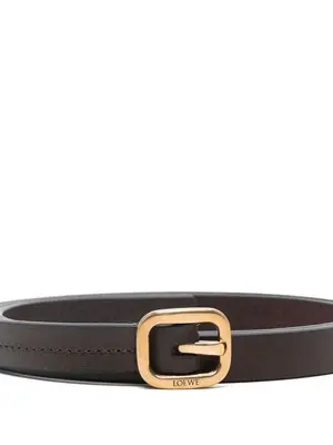 Loewe Rounded Soft Leather Belt - Brown