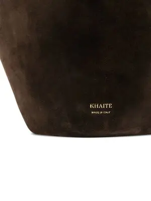 Khaite Lotus Mini Leather Bucket Bag - Brown