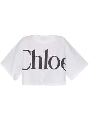 Chloé Logo Cotton T-shirt - White