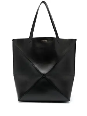 Loewe Puzzle Fold Xl Leather Tote - Black