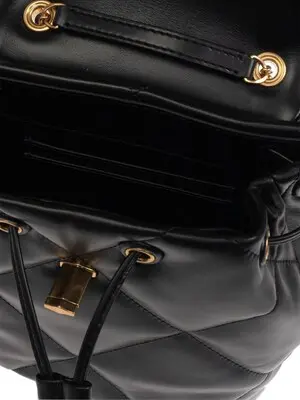 Tory Burch Kira Diamond Small Leather Backpack - Black