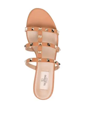 Valentino Garavani Rockstud Leather Sandals - Brown