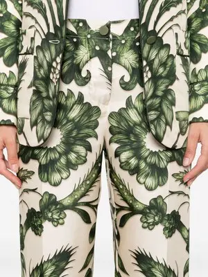 F.R.S FOR RESTLESS SLEEPERS Printed Silk Trousers - Green