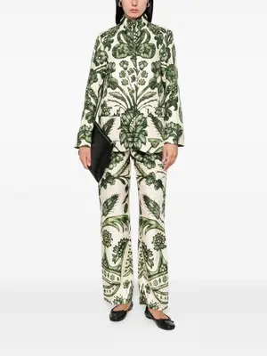 F.R.S FOR RESTLESS SLEEPERS Printed Silk Trousers - Green