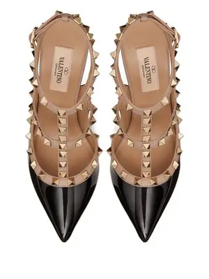Valentino Garavani Rockstud Patent Leather Pumps - Black
