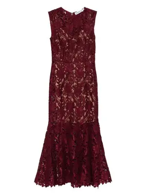 SELF-PORTRAIT Lace Long Dress - Red