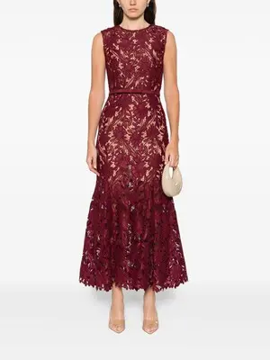 SELF-PORTRAIT Lace Long Dress - Red
