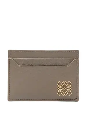 Loewe Anagram Leather Card Case - Grey