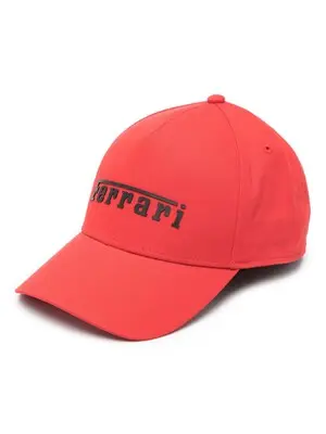 FERRARI Baseball Cap With Embossed Logo - Red