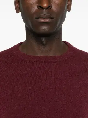 Malo Round Neck Fine Knit Wool Sweater - Red