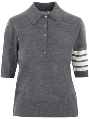 Thom Browne Wool Polo Shirt - Grey
