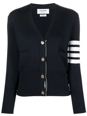 Thom Browne 4-bar Wool Cardigan - Blue