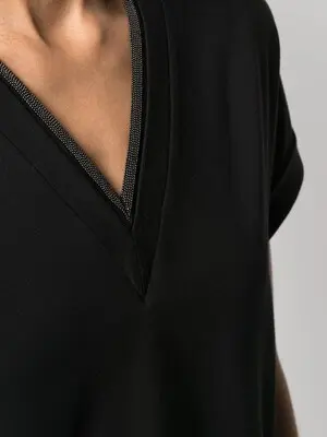 Brunello Cucinelli Cotton V-neck T-shirt - Black